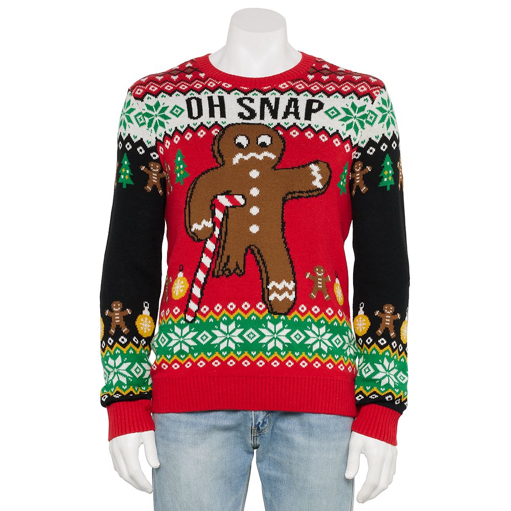 Men's Oh Snap Gingerbread Man Holiday Sweater