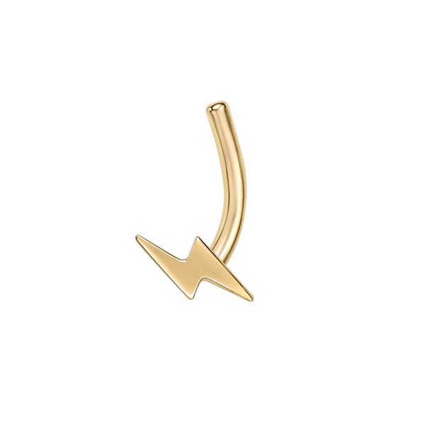 Lila Moon 14k Gold Lightning Bolt Curved Nose Stud