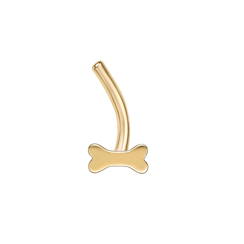 Lila Moon 14k Gold Dog Bone Curved Nose Stud