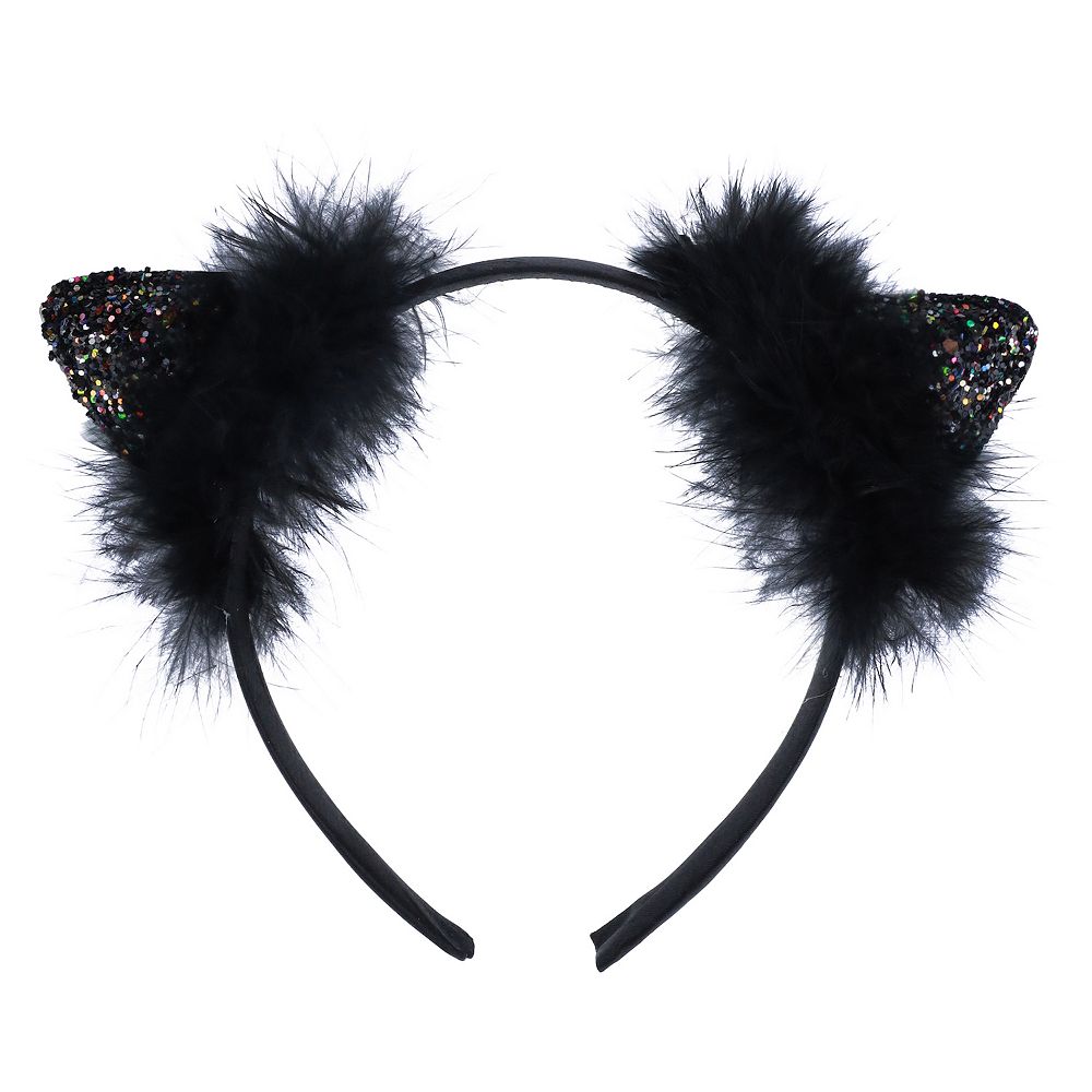 Girls' Elli by Capelli Halloween Glitter Cat Ears Headband