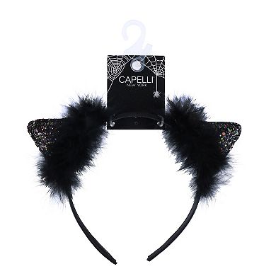 Girls' Elli by Capelli Halloween Glitter Cat Ears Headband