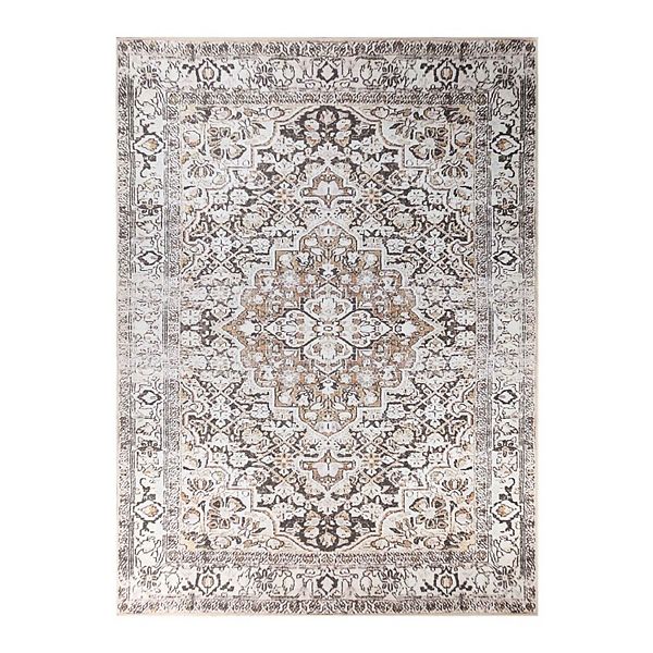 Superior Geometric Floral Medallion Indoor Area Rug