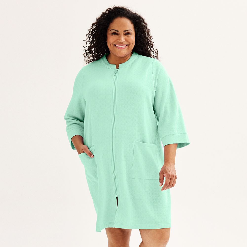 Plus Size Croft & Barrow® Quilted Zip Front Robe
