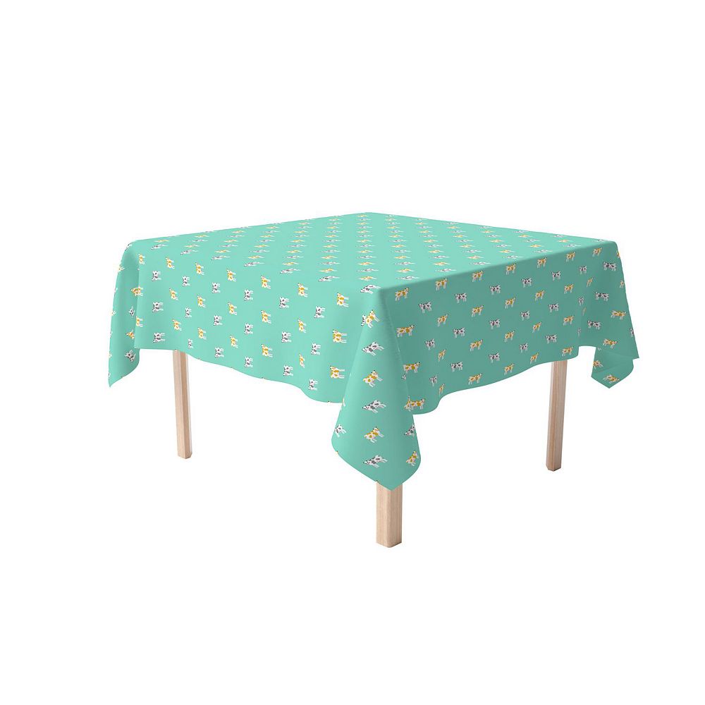 Square Tablecloth, 100% Cotton, 60x60", Cow Pixel Art
