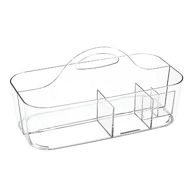 mDesign Plastic Divided Shower Organizer Basket Caddy Tote with Handle ...