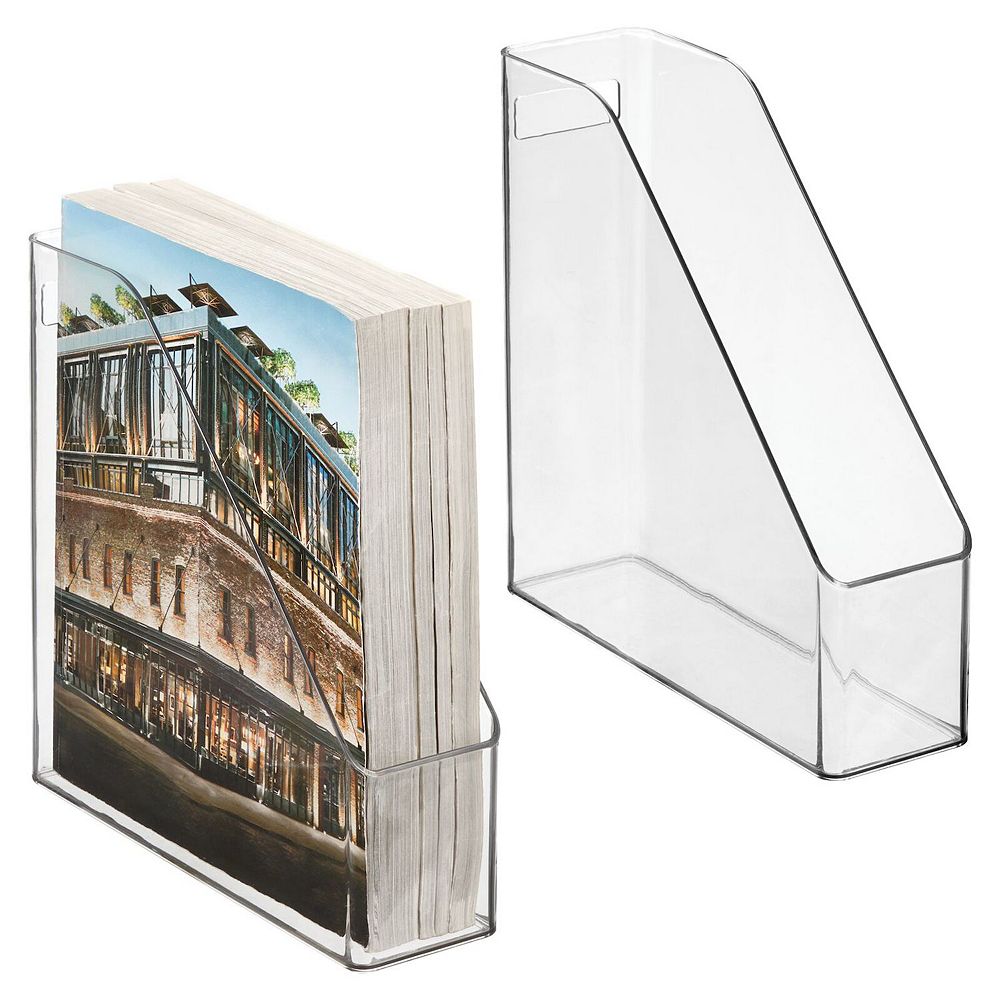 mDesign Plastic Slim File Folder Storage Organizer with Handle, 2 Pack ...