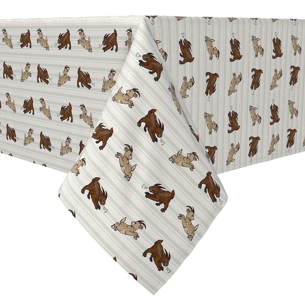 Rectangular Tablecloth, 100% Cotton, 60x84", Jumping Goats