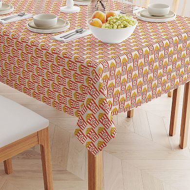 Square Tablecloth, 100% Cotton, 60x60", Cinema Popcorn