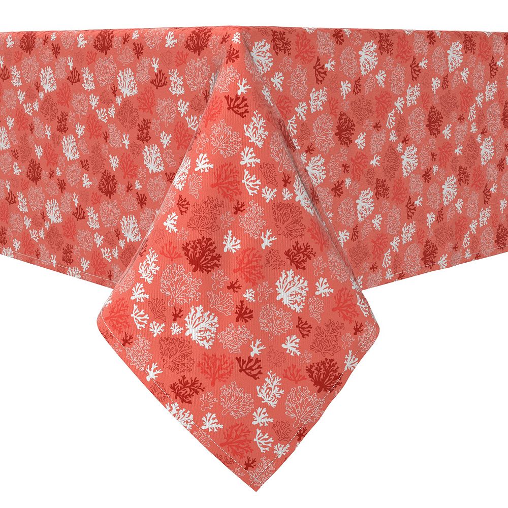 Rectangular Tablecloth, 100% Cotton, 60x120", Bold Seaside Coral