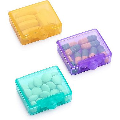 Sukuos Small Pill Box 3pcs, Cute Travel Pill Case Portable Pocket Purse