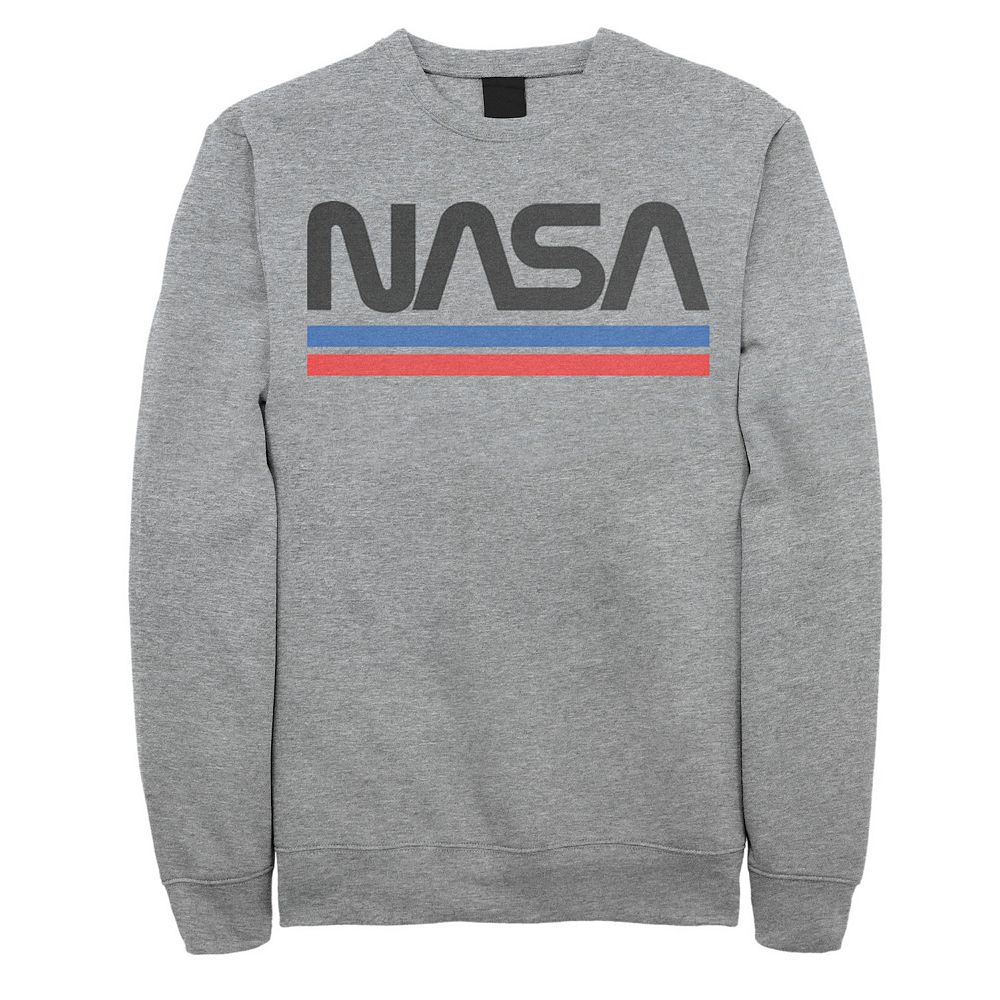 Big & Tall NASA Red Blue Stripe Minimal Logo Vintage Sweatshirt