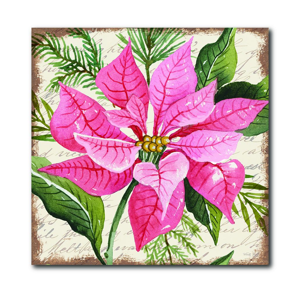 COURTSIDE MARKET Pink Poinsettia Canvas Wall Art