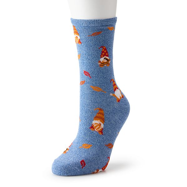 Women's Fall Gnome Novelty Crew Socks