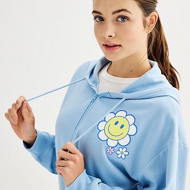 Juniors' It's A Good Day Zip Graphic Hoodie