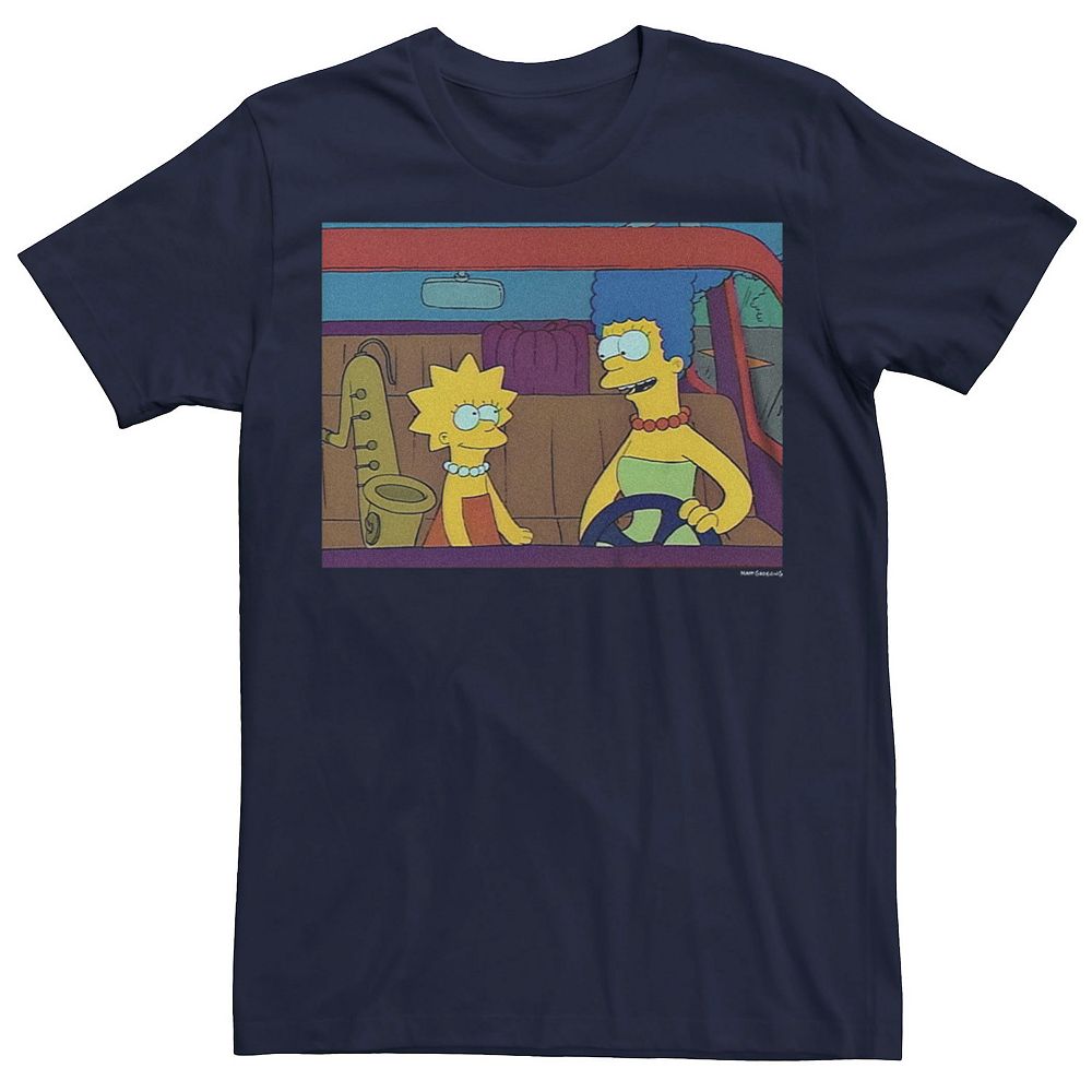 Men's The Simpsons Marge And Lisa Driving Scene Graphic Tee