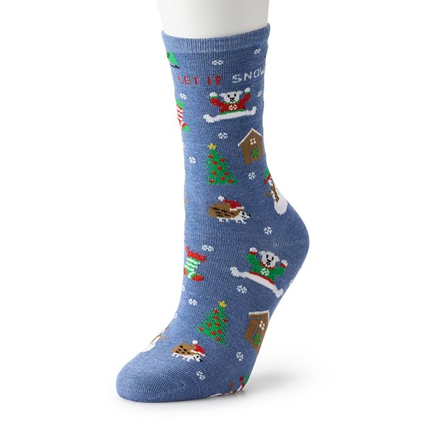 Women's SHINE Let It Snow Crew Socks