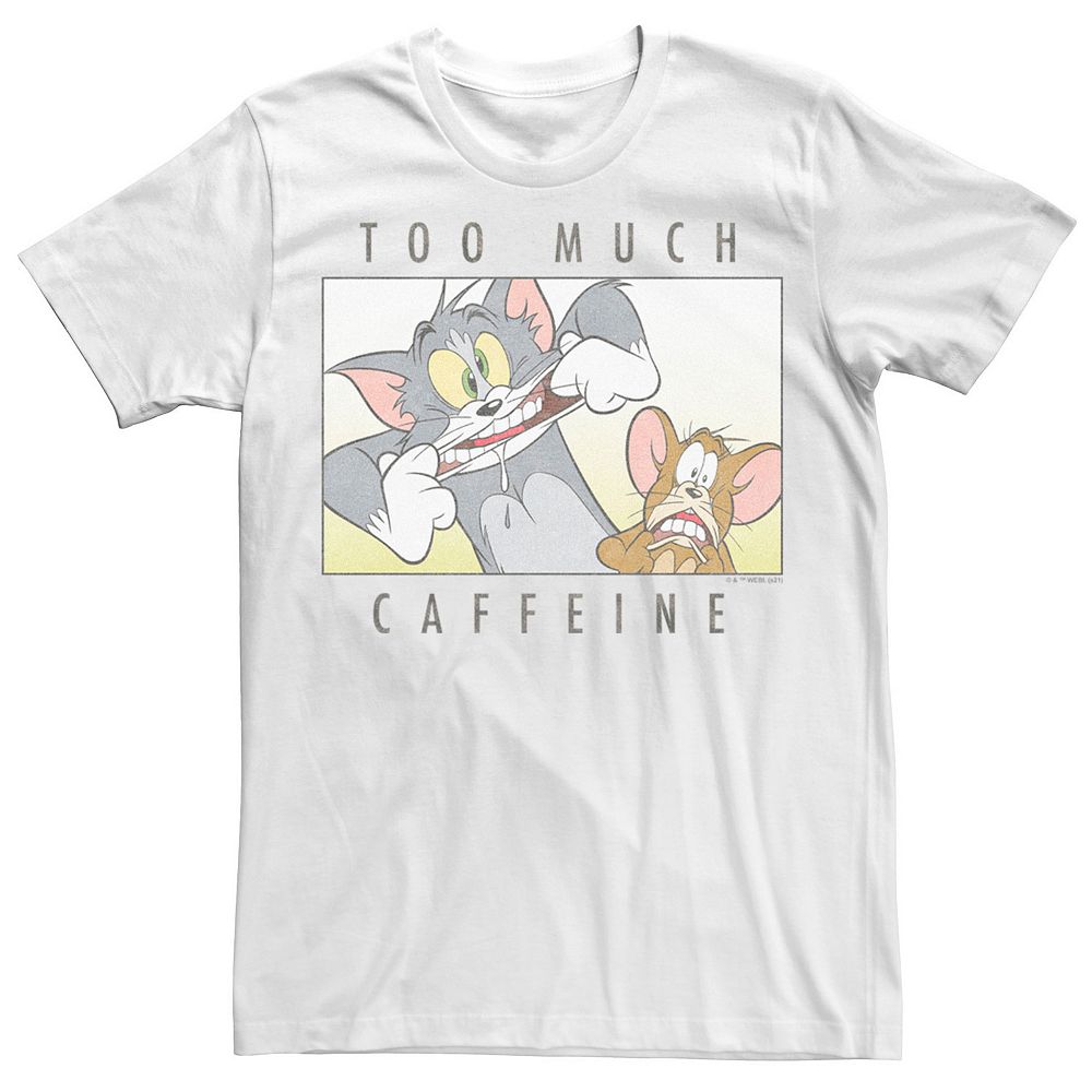 Big & Tall Tom And Jerry Too Much Caffeine Graphic Tee