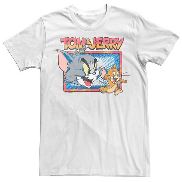 Big & Tall Tom And Jerry Distressed Square Graphic Tee