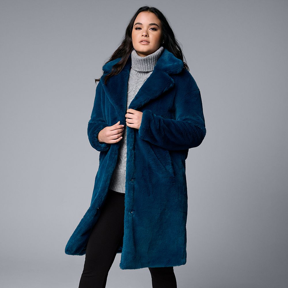 Women's Simply Vera Vera Wang Long Faux-Fur Coat