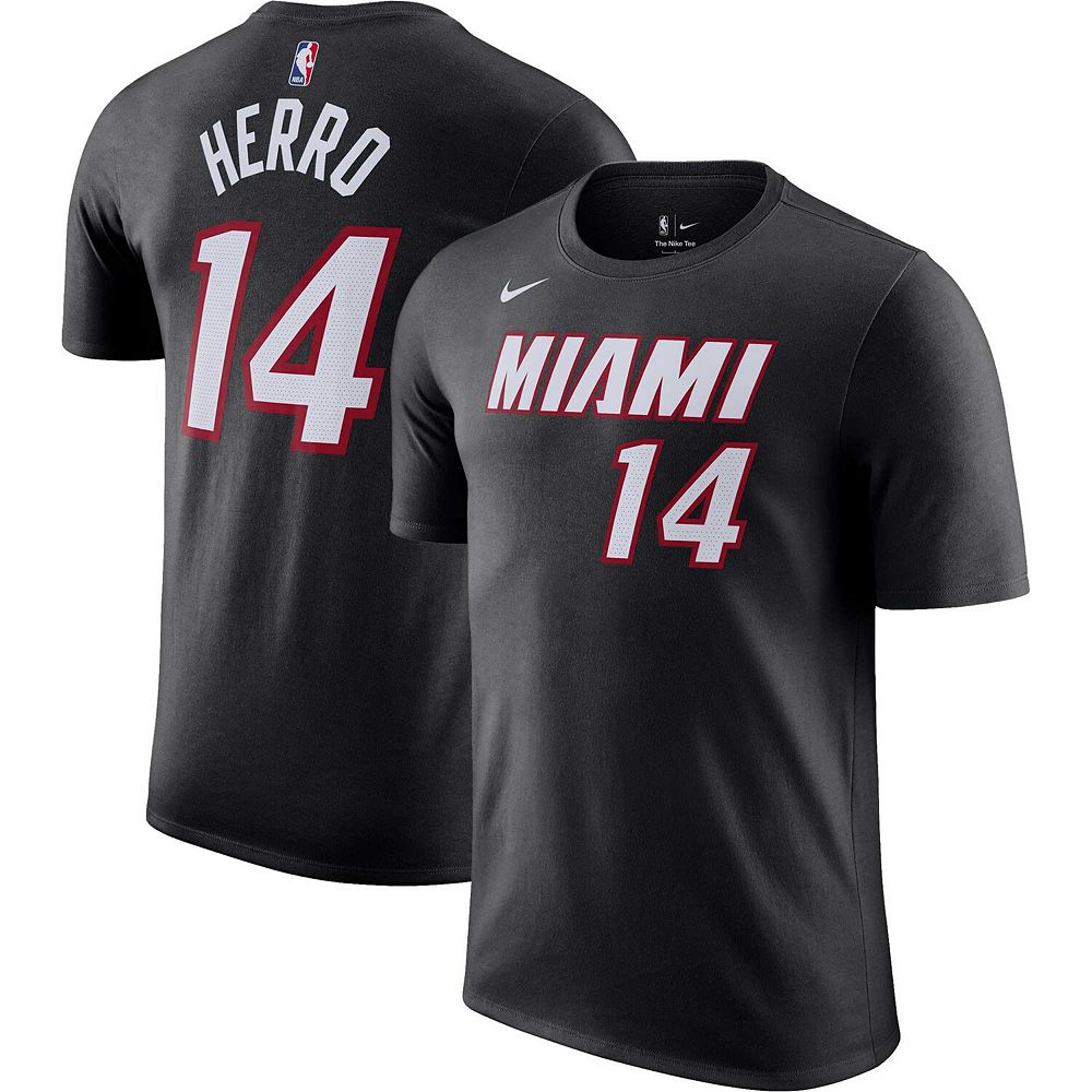 Men's Nike Tyler Herro Black Miami Heat Icon 2022/23 Name & Number T-Shirt