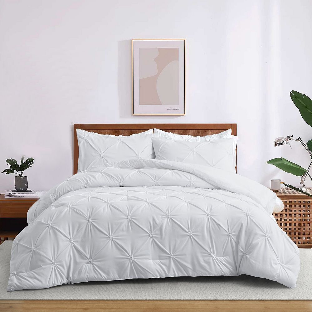 Unikome Soft Pinch Pleat Bedding Comforters-Down Alternative Comforter Set