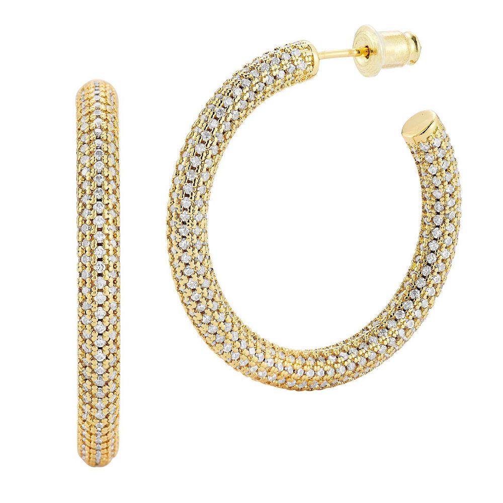 WINX 18k Gold Plated Cubic Zirconia Hoop Earrings