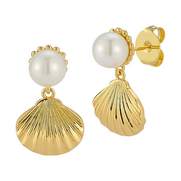 Freshwater Cultured Pearl Shell Earrings