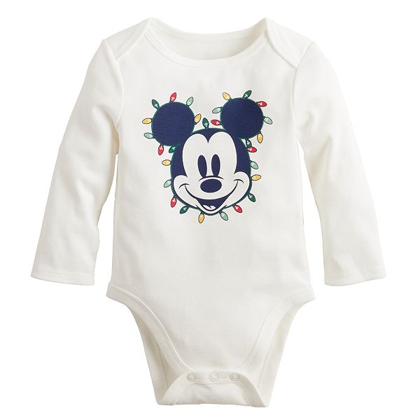 Disney's Mickey Mouse Baby Long Sleeve Holiday Bodysuit by Jumping Beans®