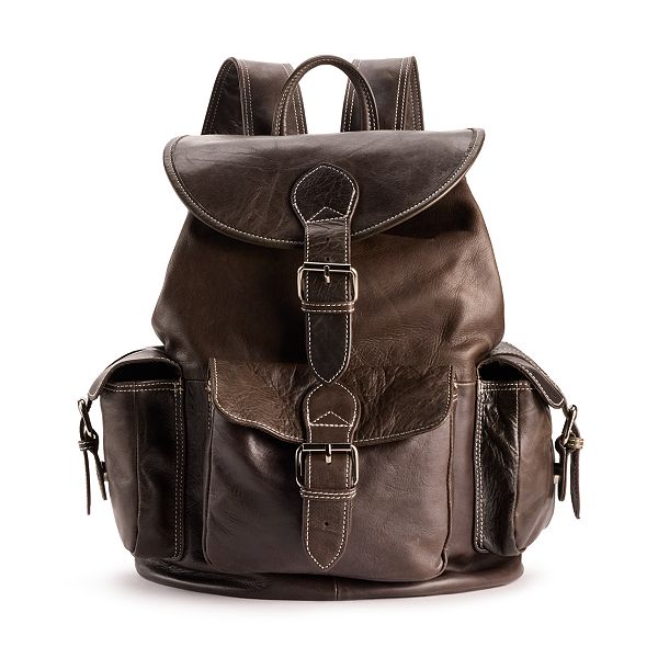 AmeriLeather Vacationer Jumbo Dark Brown Leather Backpack