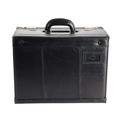 AmeriLeather Black Leather Pilot Case