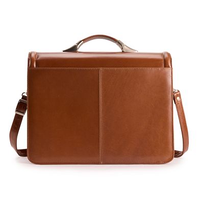 AmeriLeather APC Brown Savvy Leather Executive Briefcase