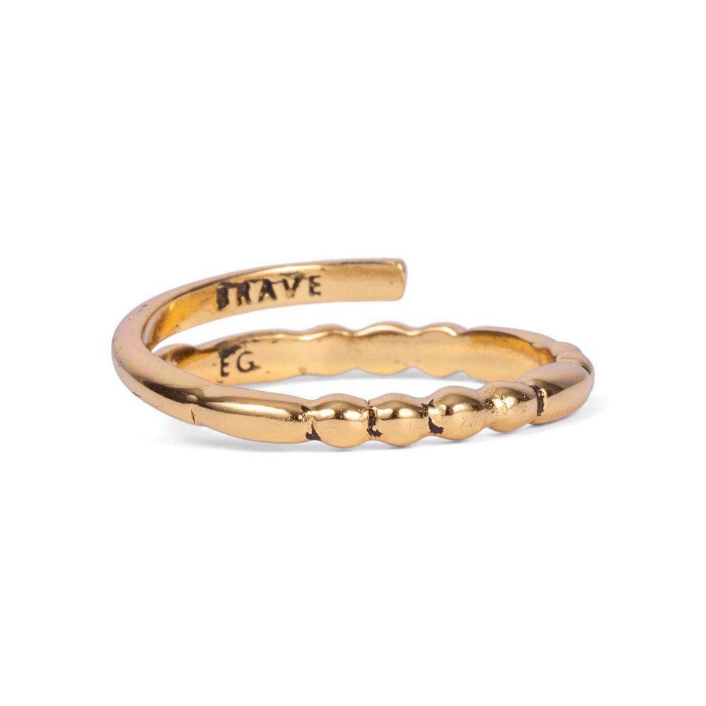 ETHIC GOODS 14K Gold Plated Morse Code Brave Ring