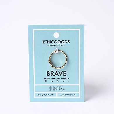 ETHIC GOODS 14K Gold Plated Morse Code Brave Ring