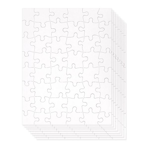 48 Piece Blank Jigsaw Puzzles for Kids to Draw and Write on (8.5 x 11 ...