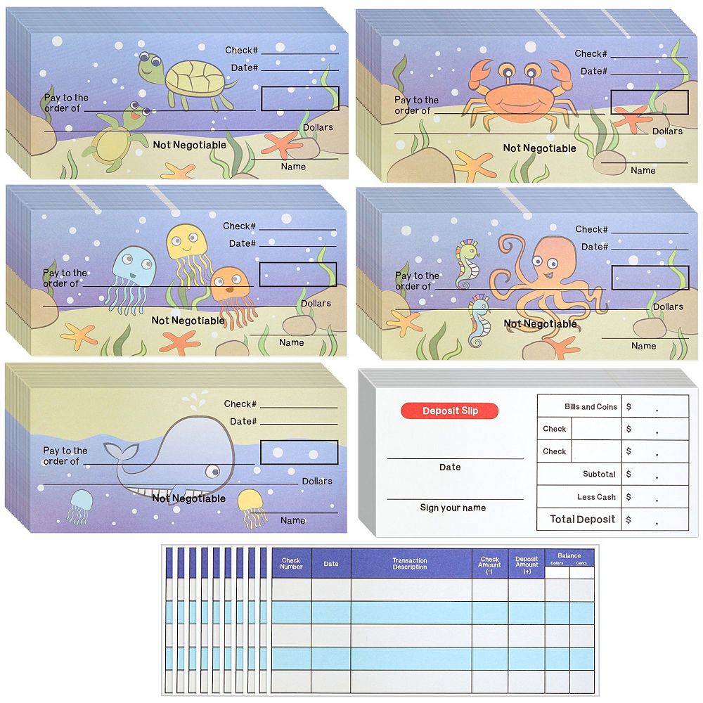 150 Sheets Checkbook for Kids with Deposit Slip and Check Register ...
