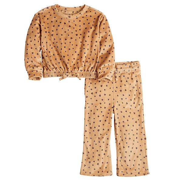 Baby & Toddler Girl Jumping Beans® Cozy Velour Top and Bottom Set