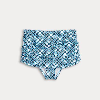 Women's Draper James UPF 50+ Retro Shirred Hi-Waist Swim Bottoms