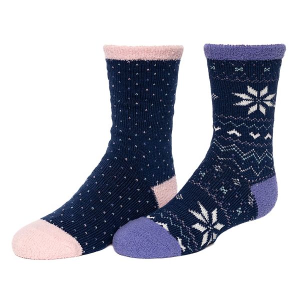 Girls Cuddl Duds® Plushfill 2-Pack Crew Socks