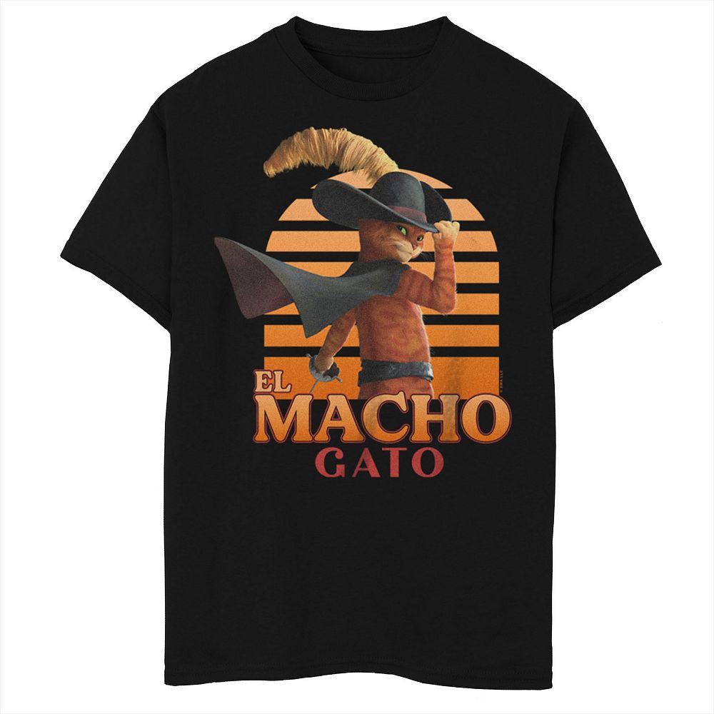 Boys 6-20 Puss In Boots The Last Wish El Macho Gato Circle Graphic Tee