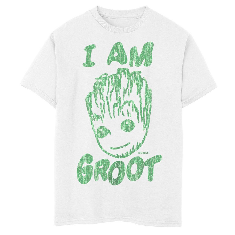 Boys 6-20 Marvel Guardians of the Galaxy Classic I Am Groot Rough Logo ...