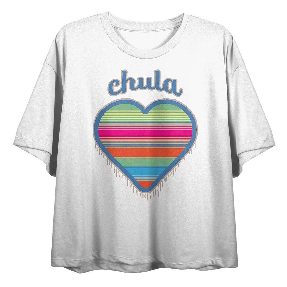 Juniors' Chula Mexican Woven Heart Graphic Tee