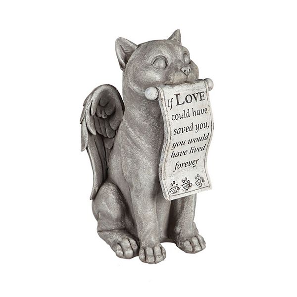 Evergreen Enterprises 14-in. Angel Cat with Scroll Memorial Garden Statue