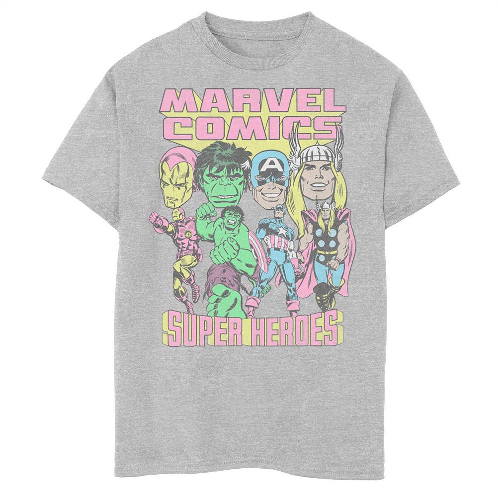 Boys 8-20 & Husky Marvel The Avengers Super Heroes Collage Graphic Tee