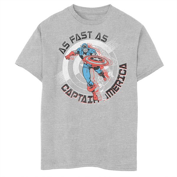 Boys 8-20 & Husky Marvel Fast Captain America Retro Comics Graphic Tee