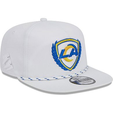 Men's New Era White Los Angeles Rams Tee Golfer 9FIFTY Snapback Hat