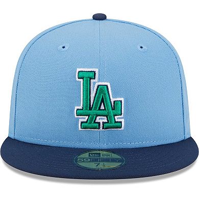 Men's New Era Light Blue/Navy Los Angeles Dodgers Green Undervisor 59FIFTY Fitted Hat