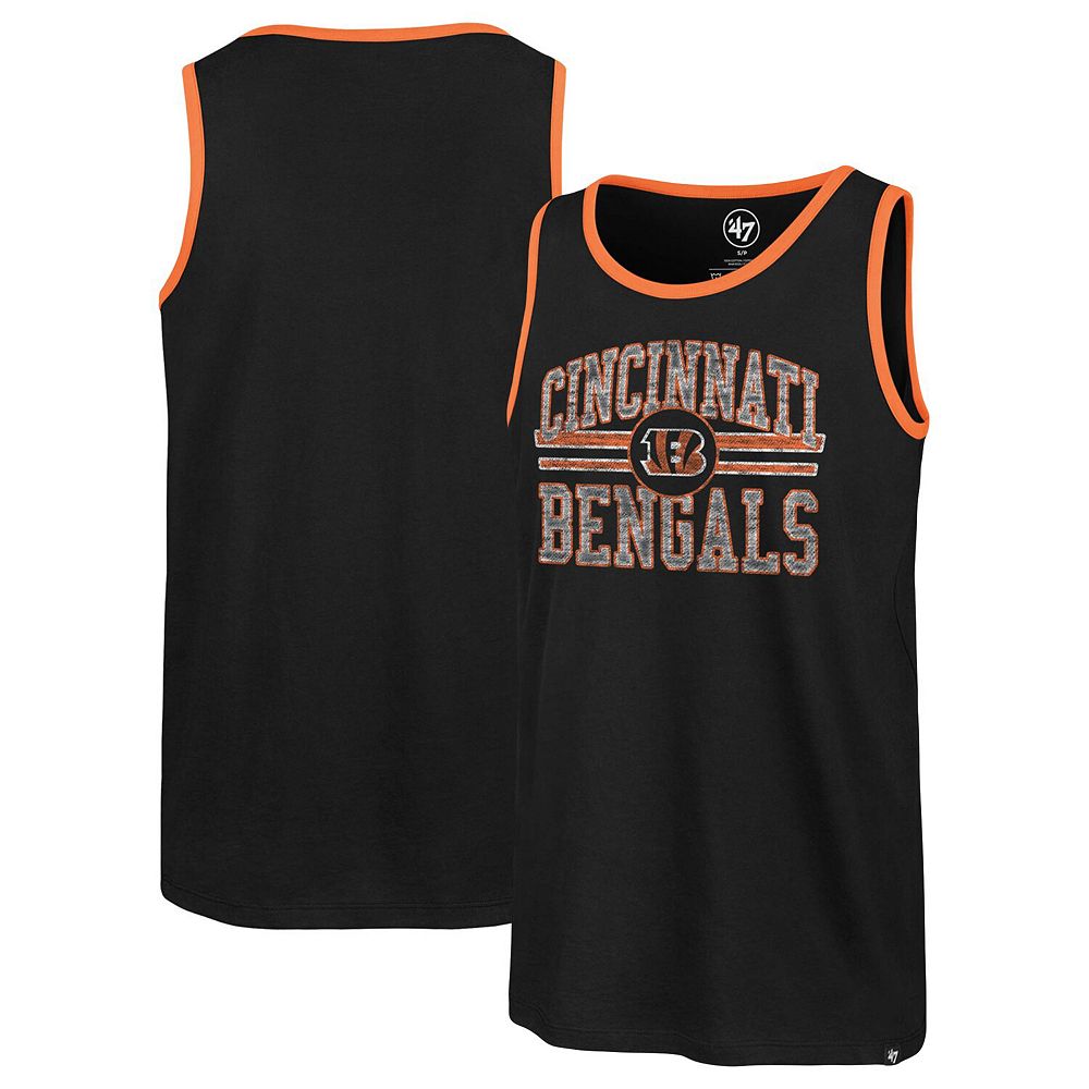 Men's '47 Black Cincinnati Bengals Winger Franklin Tank Top