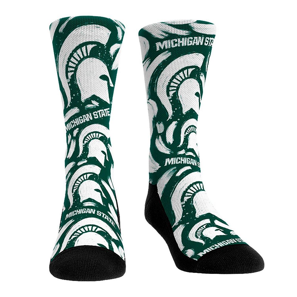 Unisex Rock Em Socks Michigan State Spartans Allover Logo & Paint Crew ...