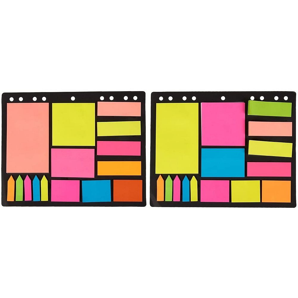 2 Pack Index Sticky Notes for Binders, Assorted Sizes Variety Pack Pads ...