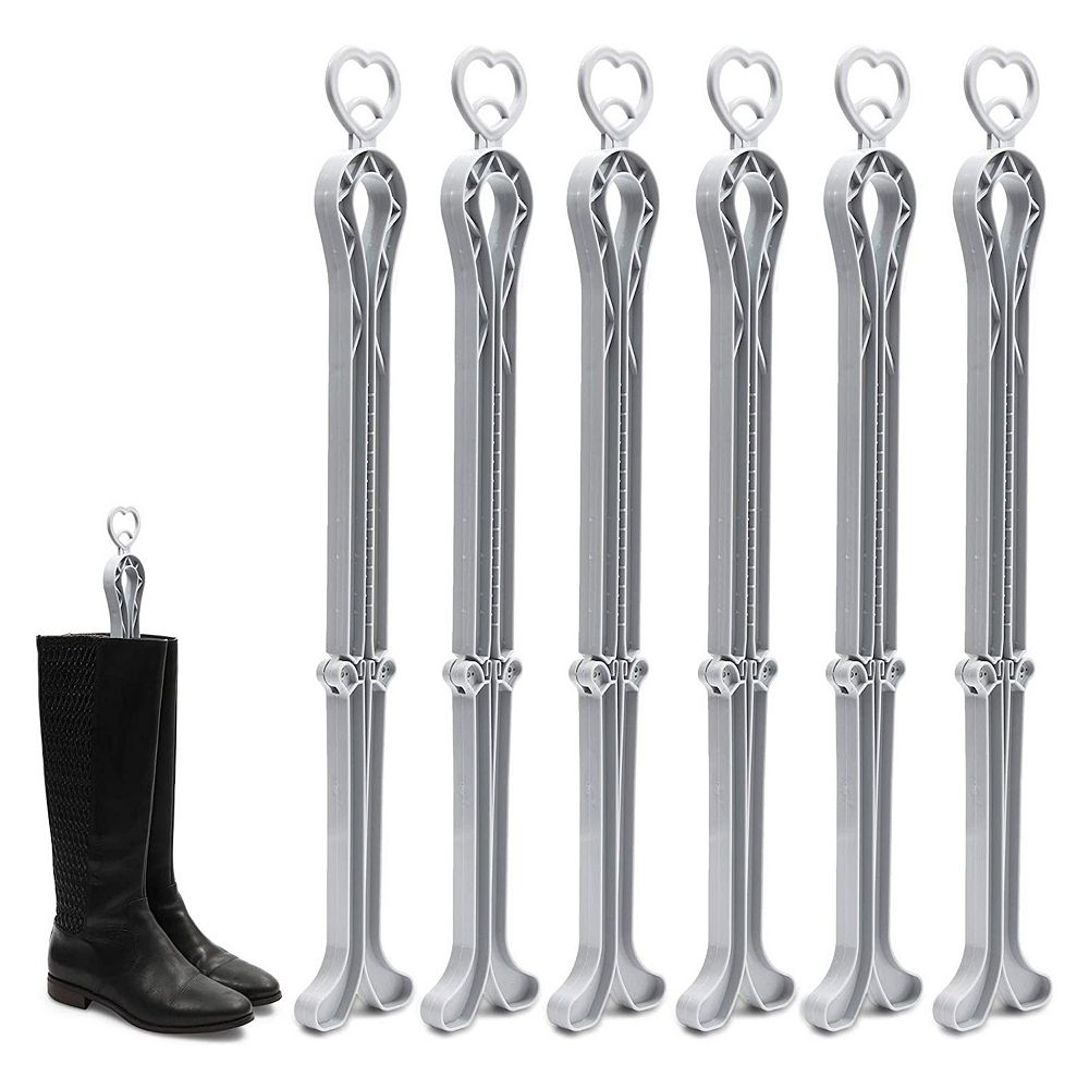 6 Pack Folding Boot Shaper Stands for Women's and Men's Boots Storage